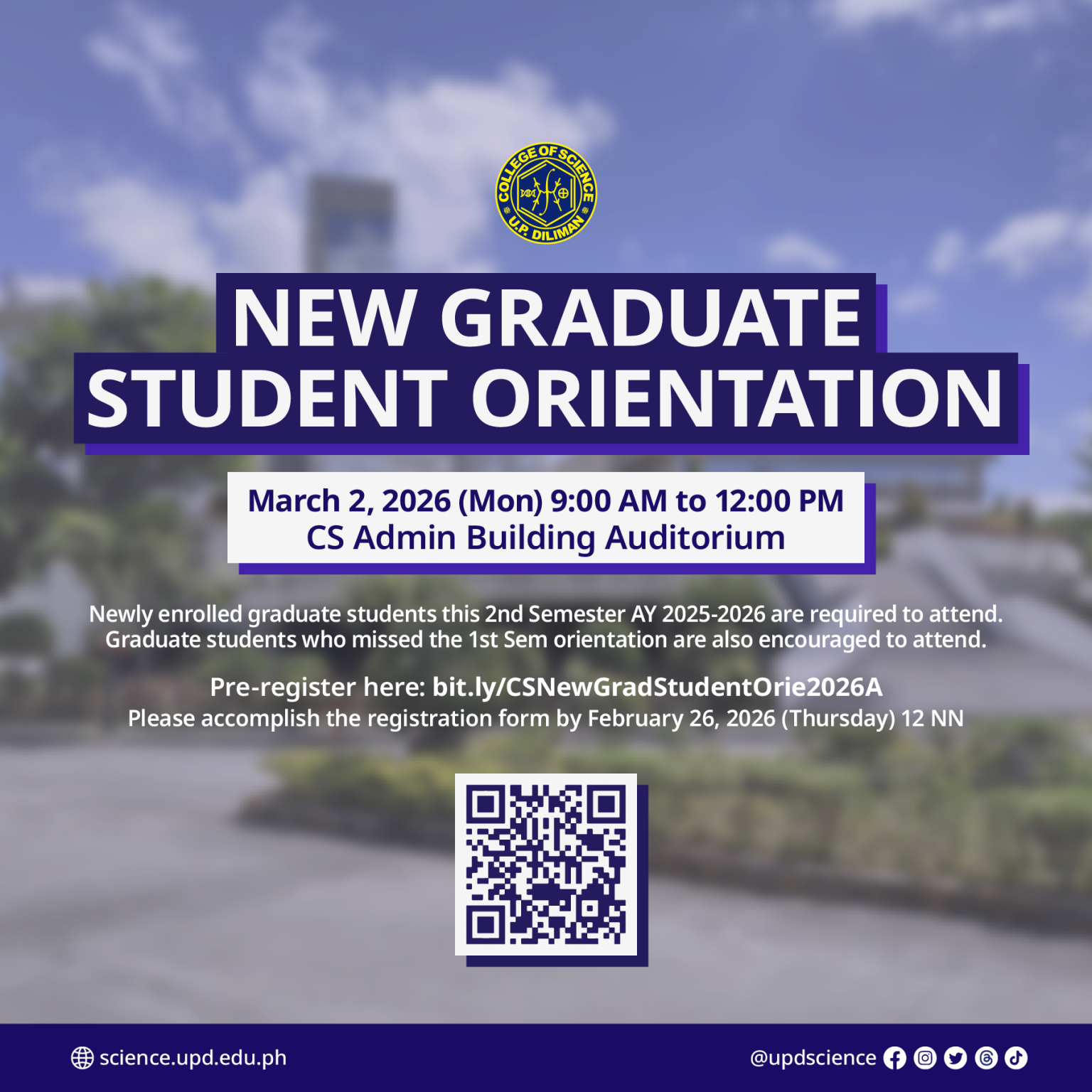 New Graduate Student Orientation for the 2nd Semester AY 2025-2026 ...